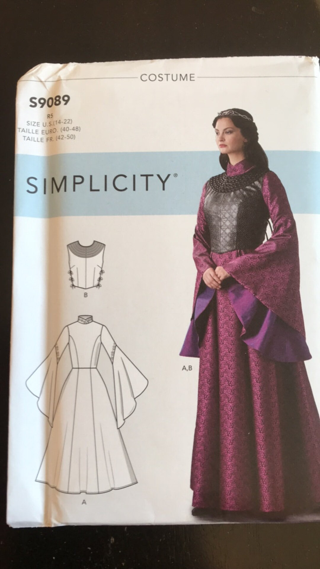 Simplicity 9089 Cosplay Fantasy LARP Costume Princess Warrior Dress ...
