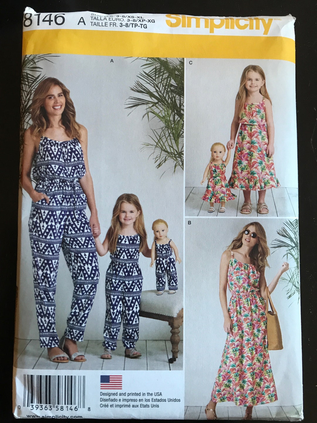 Simplicity 8146 Mom and Me Dress Pattern Doll and Me Pattern UNCUT - Etsy