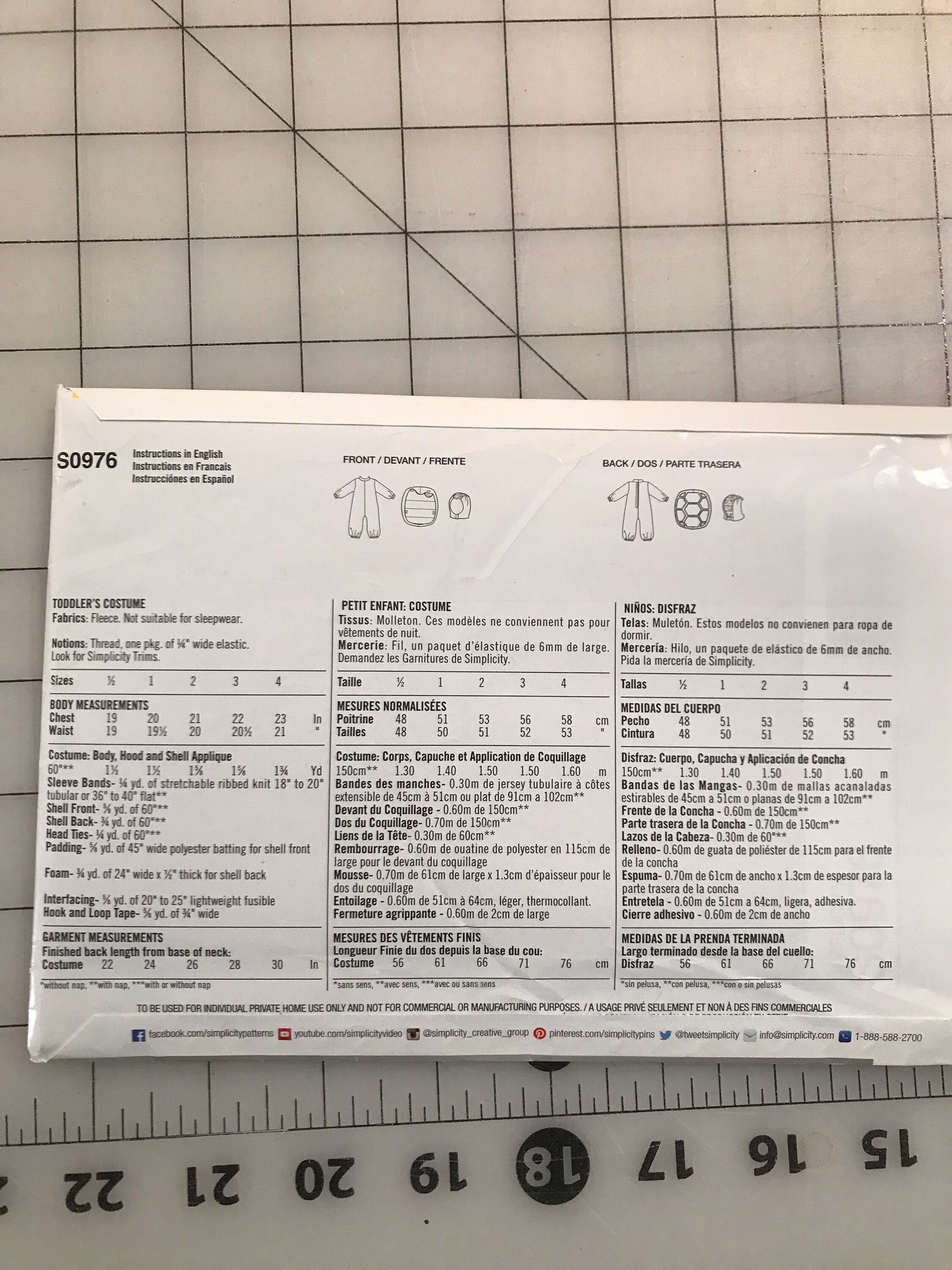 Simplicity 0976 Cosplay Fantasy LARP Costume Ninja Turtle Pattern UNCUT ...