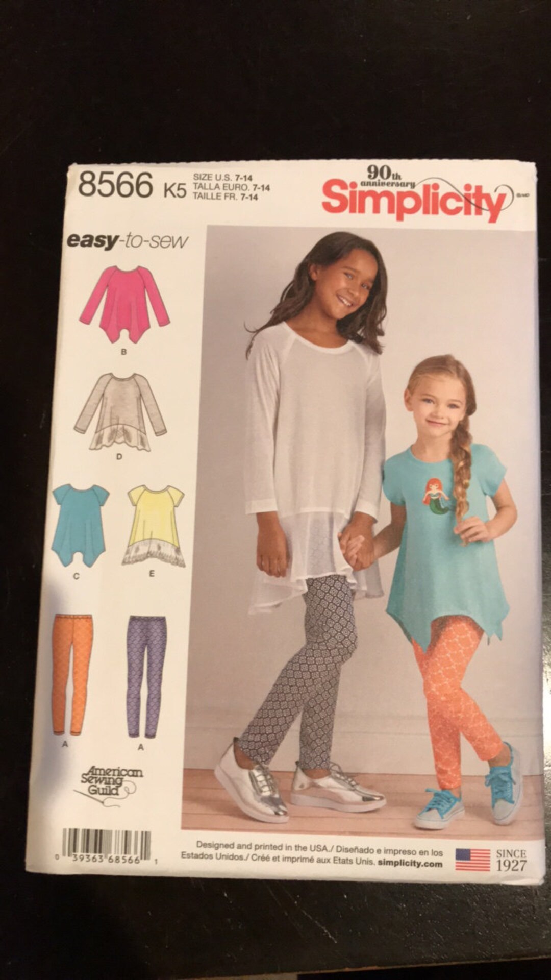 Simplicity 8566 GIRL Top Pattern Girls Legging Pattern - Uncut - Etsy