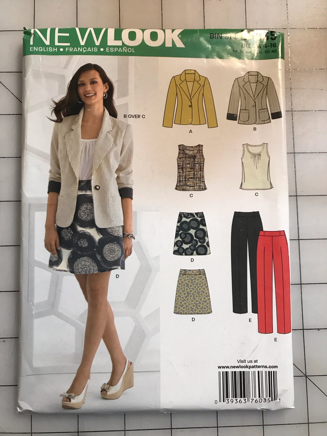 New Look 6035 Suit Pattern Jacket Pattern Skirt Pattern Pants Pattern ...