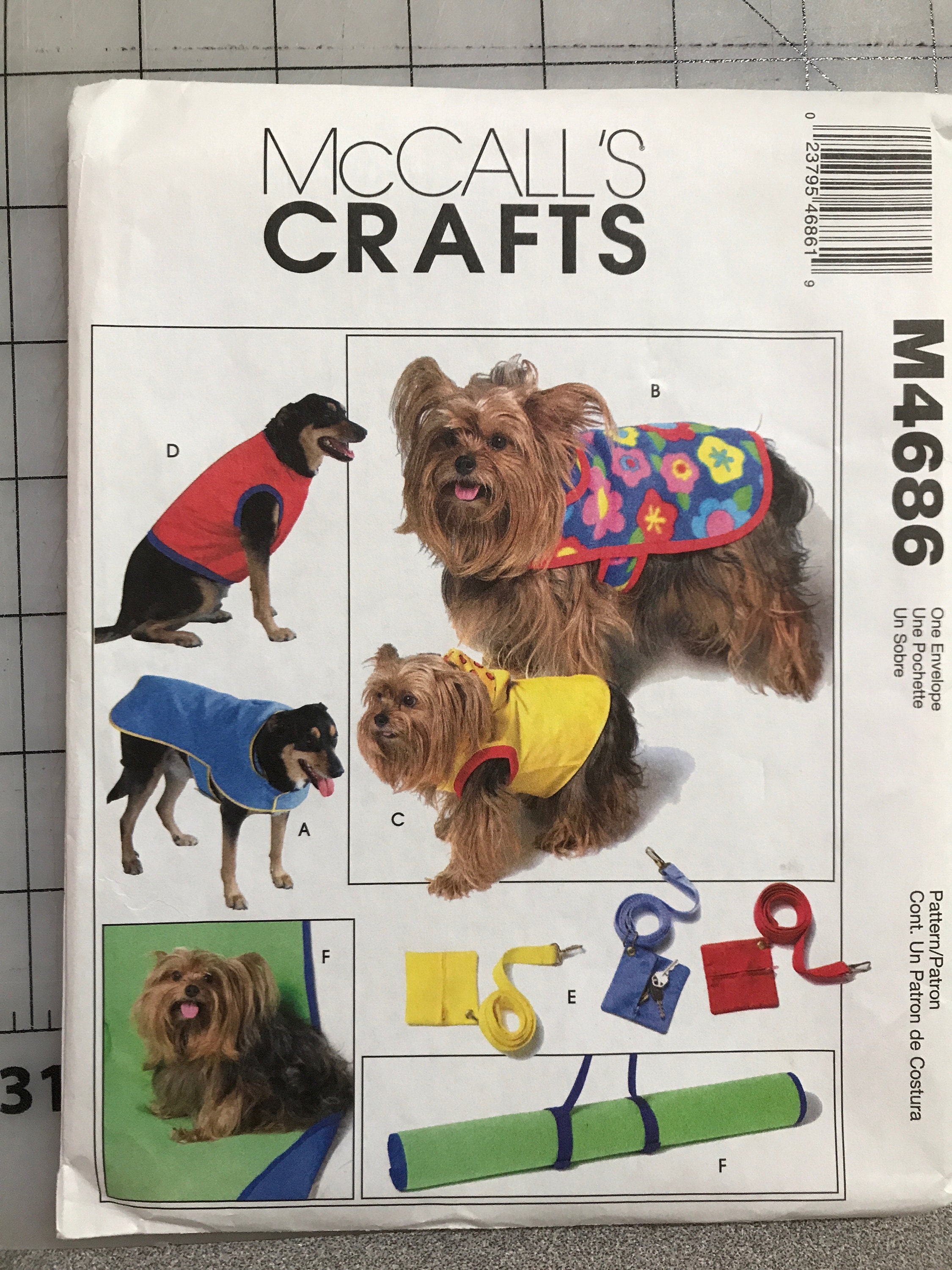 Mccalls 4686 DOG COAT Pattern and Dog Leash Pattern Uncut - Etsy