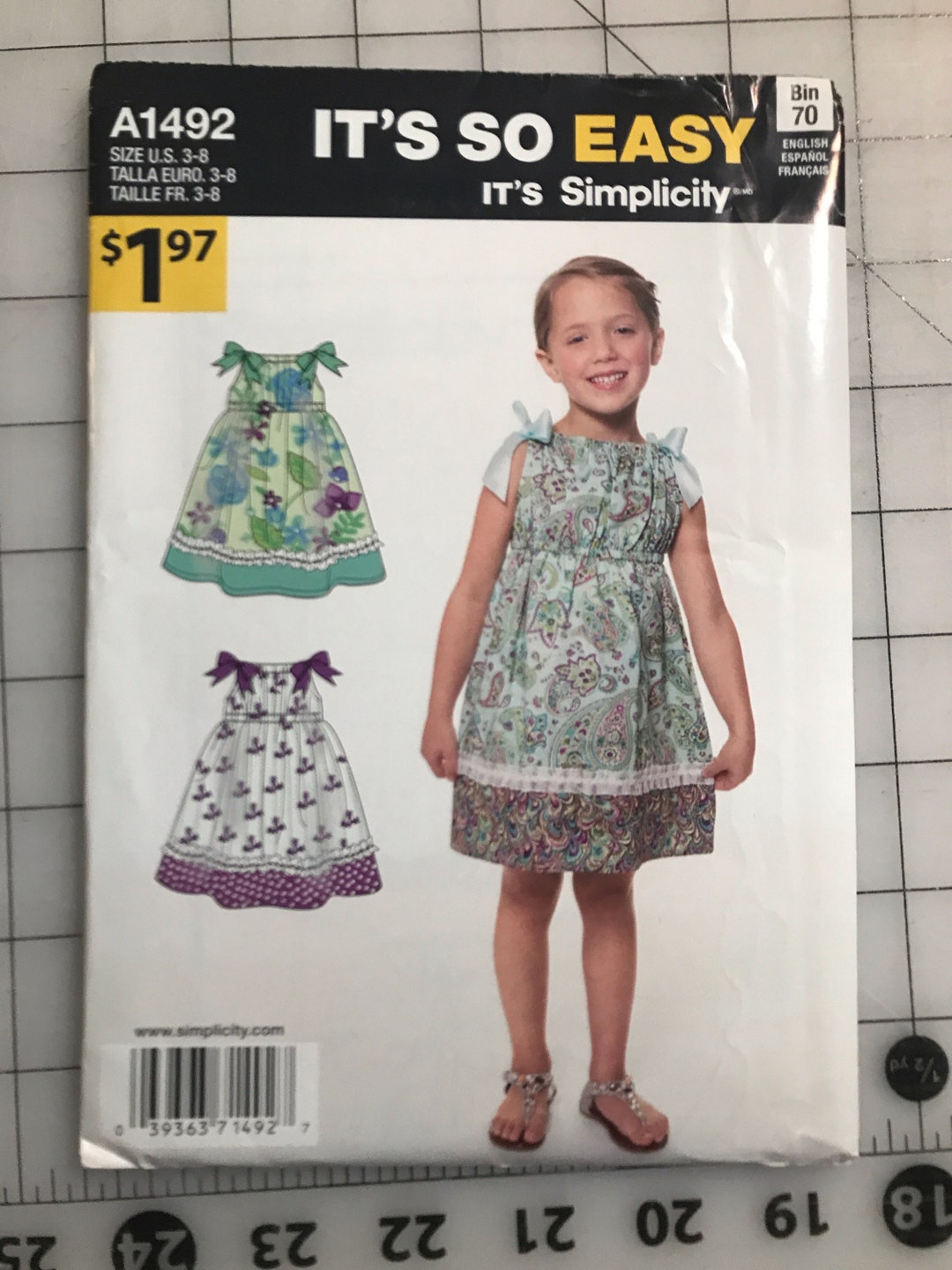 Simplicity 1492 Little GIRL Dress Pattern - Uncut - Etsy