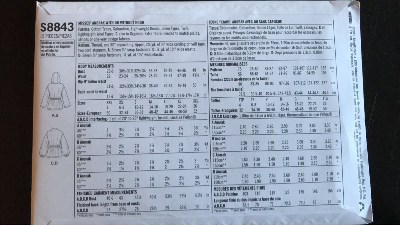 Simplicity 8843 Womens Jacket Pattern Uncut - Etsy