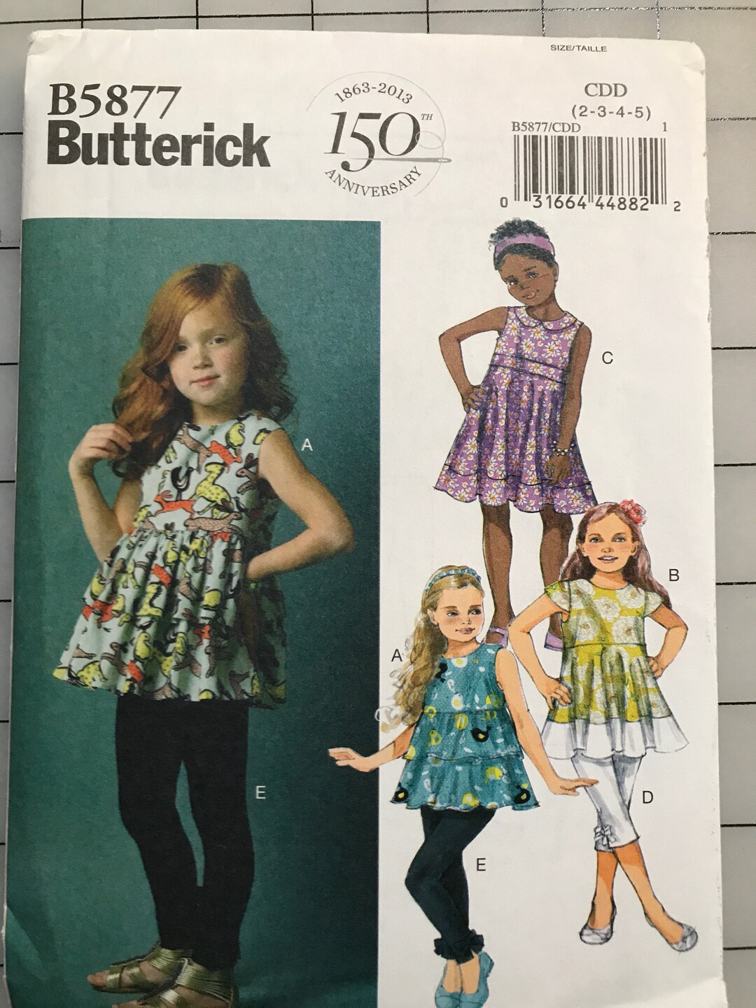 Butterick 5877 Girls Top Pattern Pants Pattern Uncut - Etsy