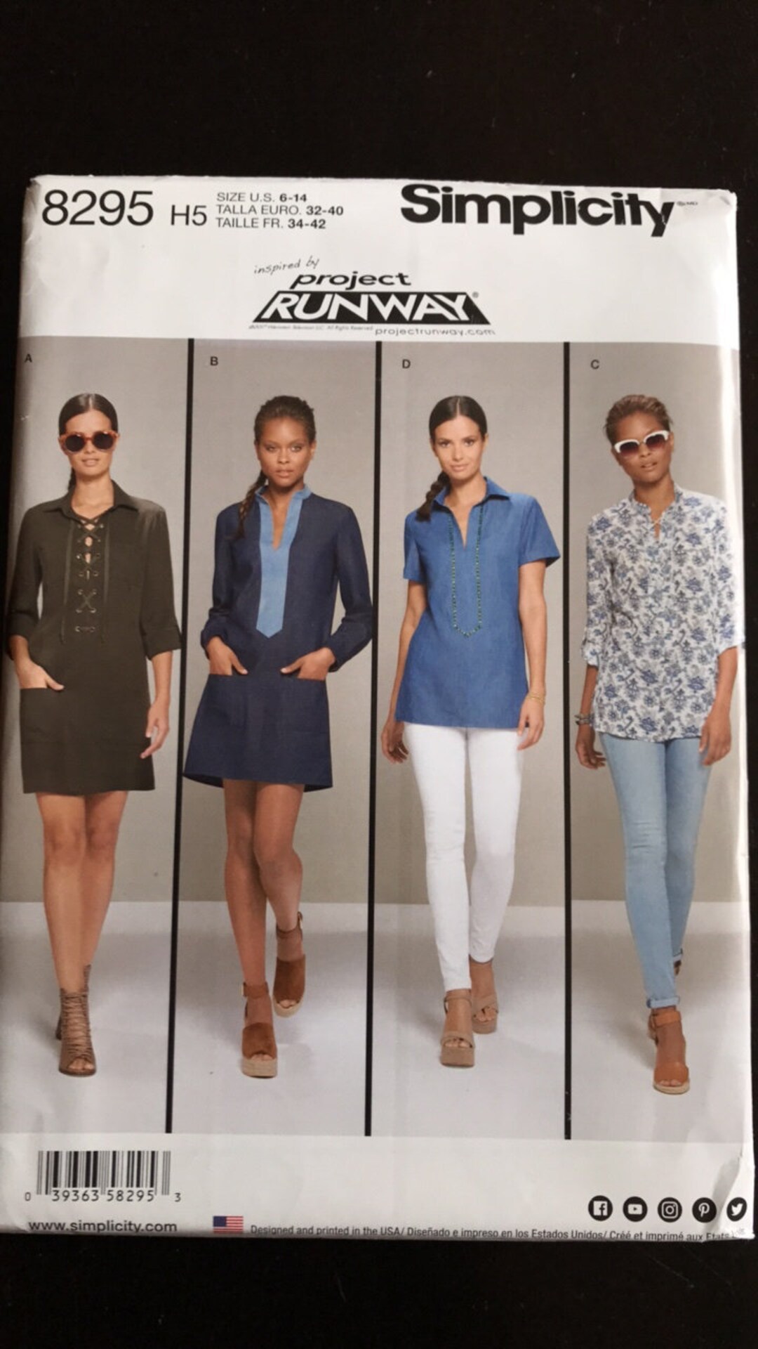 Simplicity 8295 PROJECT RUNWAY Shirt Dress Pattern Dress UNCUT - Etsy