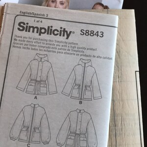 Simplicity 8843 Womens Jacket Pattern Uncut - Etsy
