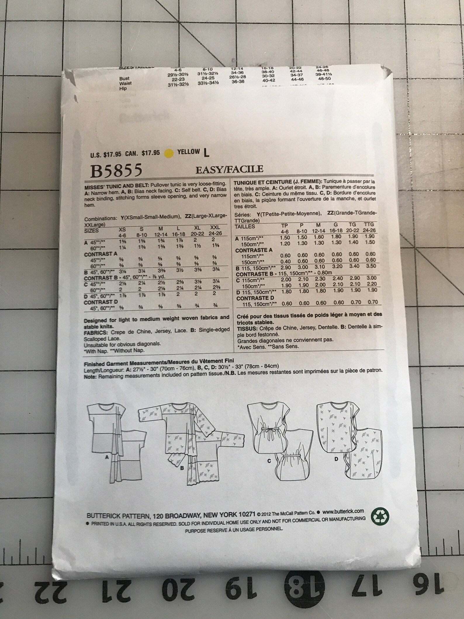 Butterick 5855 Top Pattern UNCUT - Etsy
