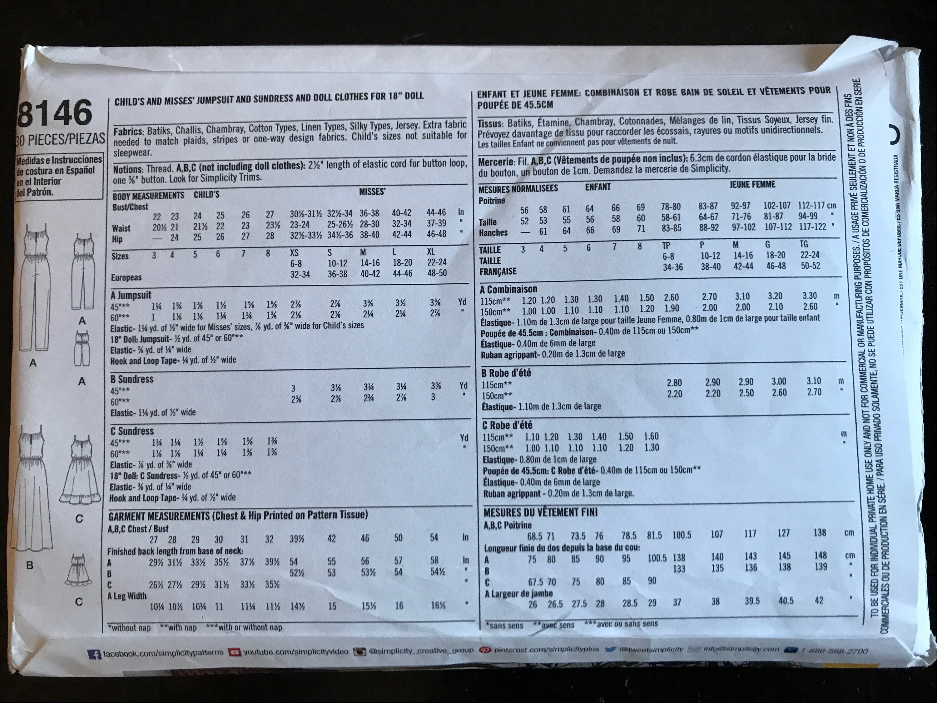 Simplicity 8146 Mom and Me Dress Pattern Doll and Me Pattern UNCUT - Etsy