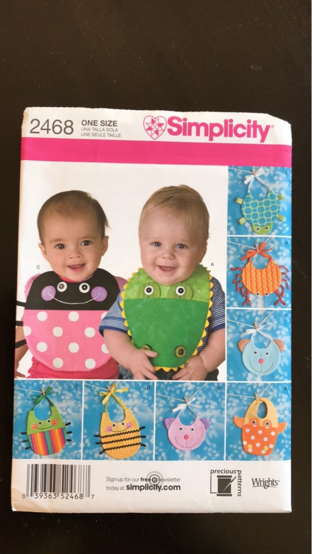 Simplicity 2468 DIY CRAFT Infant Bib Sewing Pattern - Bear, Flower ...