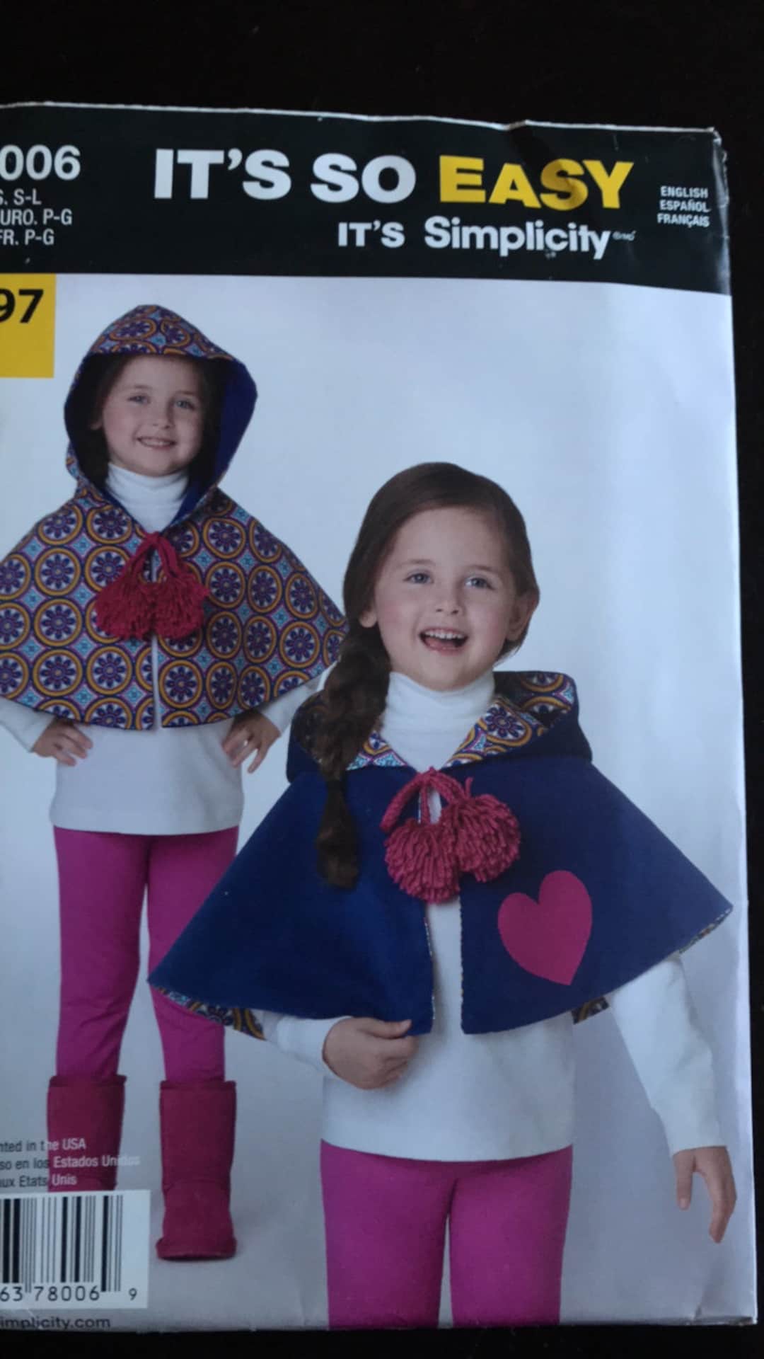 Simplicity 8006 Little GIRL CAPE Pattern - Uncut - Etsy