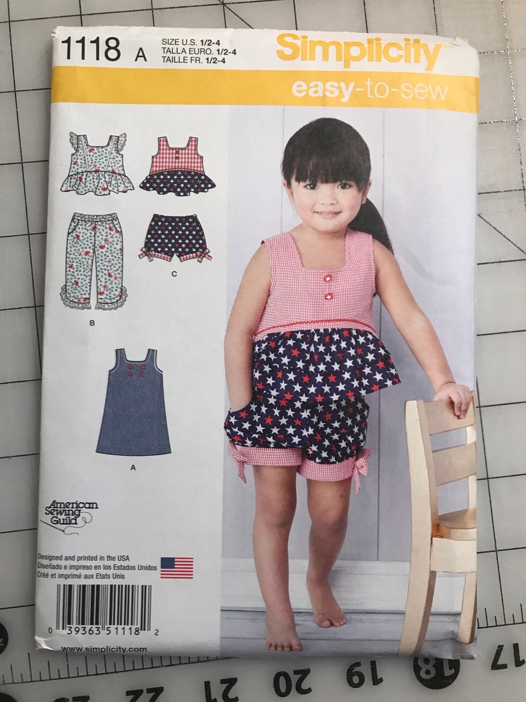 Simplicity 1118 Little GIRL Shorts Pattern Top Pattern - Uncut - Etsy