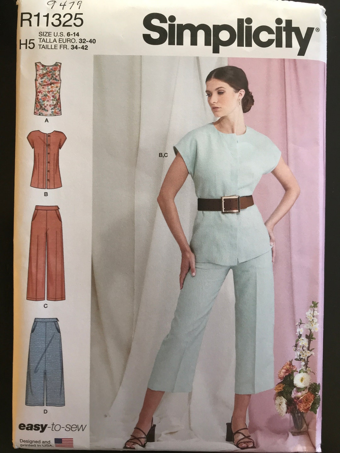 Simplicity 9479 Pant Suit Pattern Pants Pattern Blouse Pattern UNCUT - Etsy