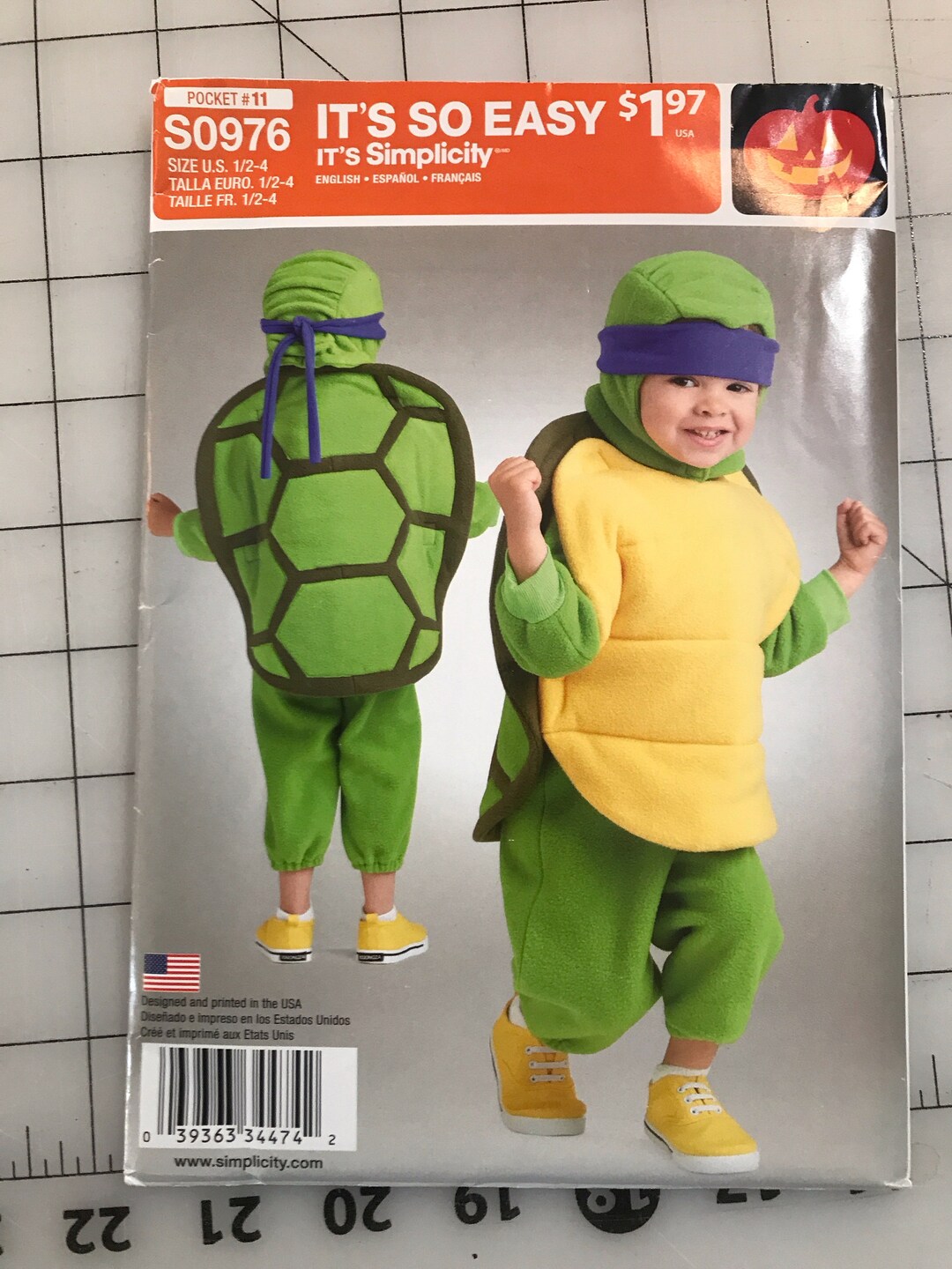 Simplicity 0976 Cosplay Fantasy LARP Costume Ninja Turtle Pattern UNCUT ...