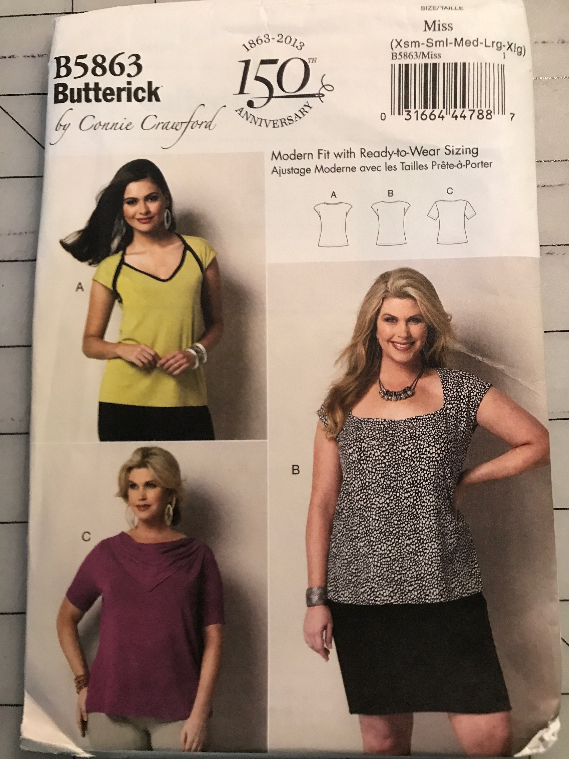 Butterick 5863 Connie Crawford Top Pattern UNCUT - Etsy