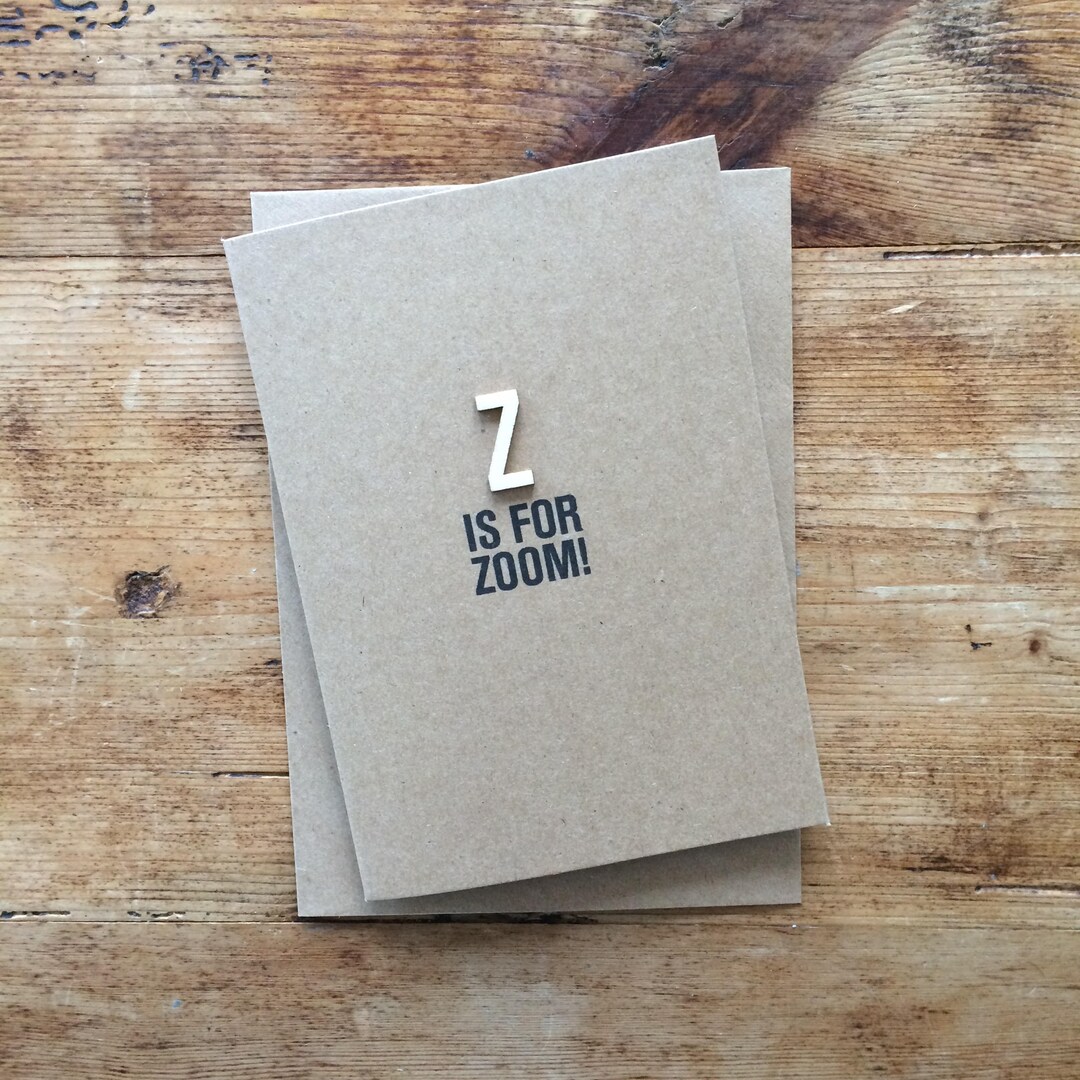 Z is for ZOOM Greetings Card A6 Kraft Envelope - Etsy