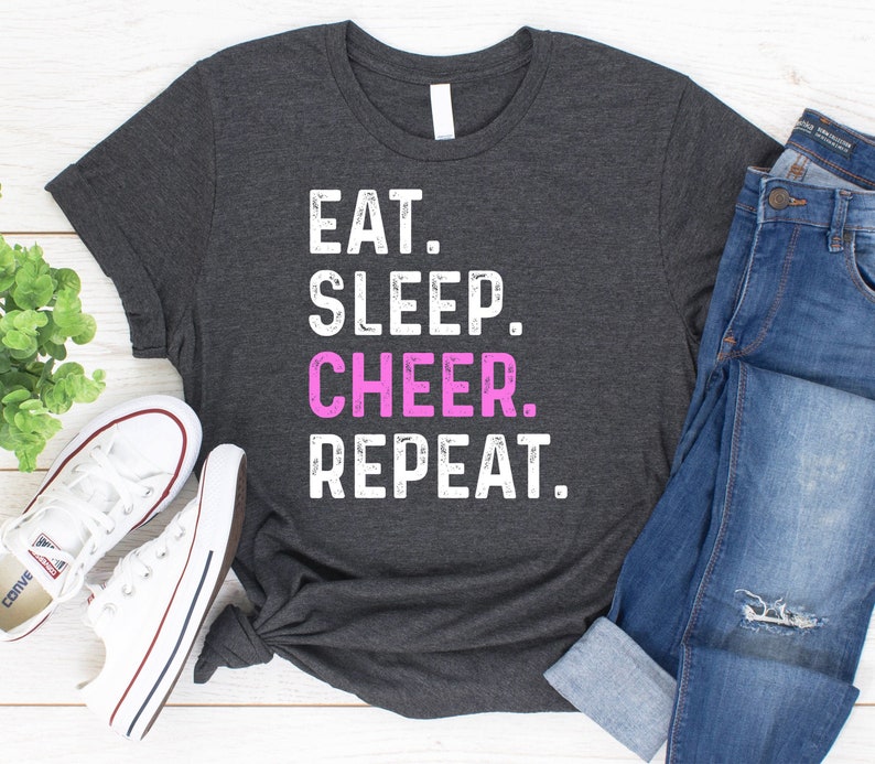 Eat Sleep Cheer Repeat Shirt / Cheerleading Shirt / - Etsy