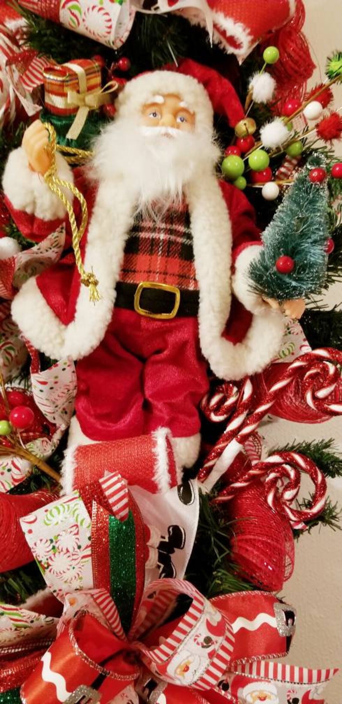 Santa Claus Swag, Christmas Swag, Santa Claus Wreath, Front Door Swag ...