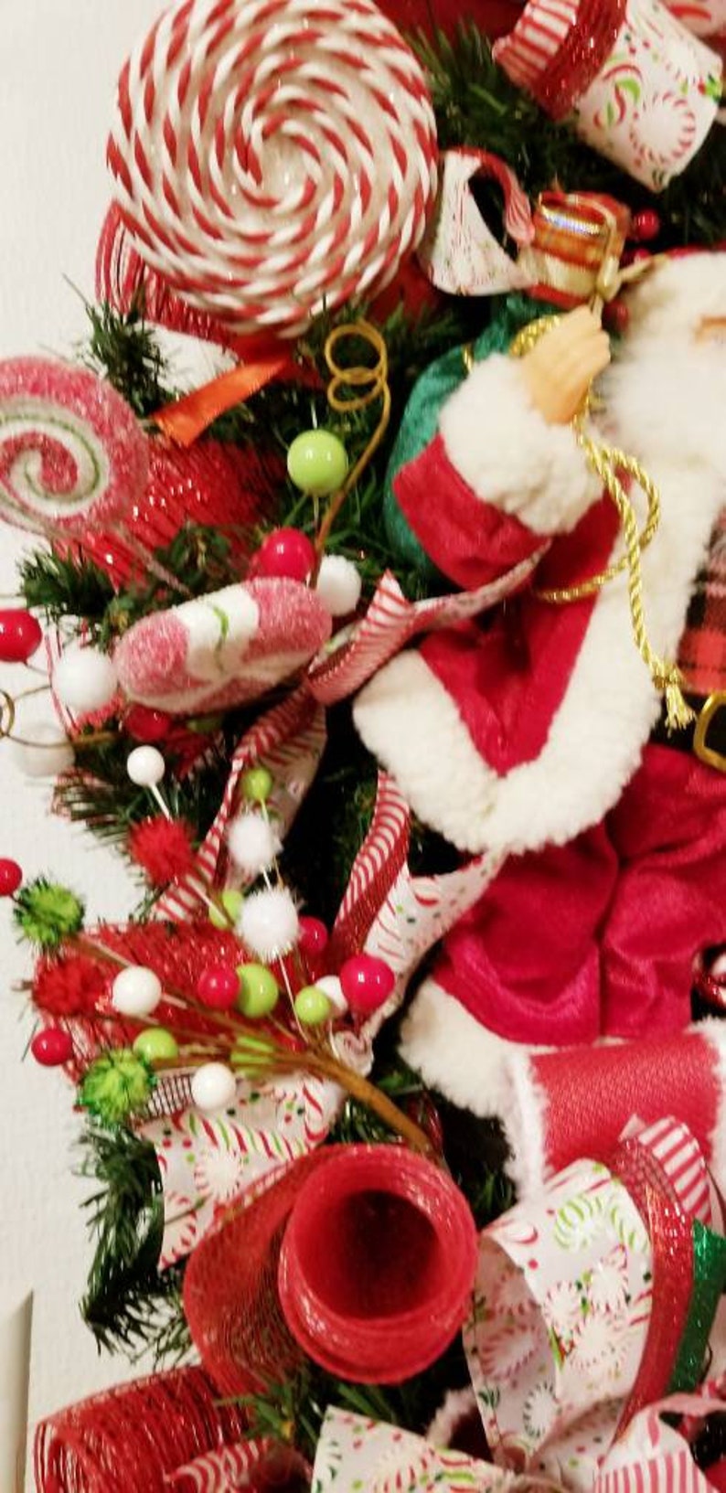 Santa Claus Swag, Christmas Swag, Santa Claus Wreath, Front Door Swag ...