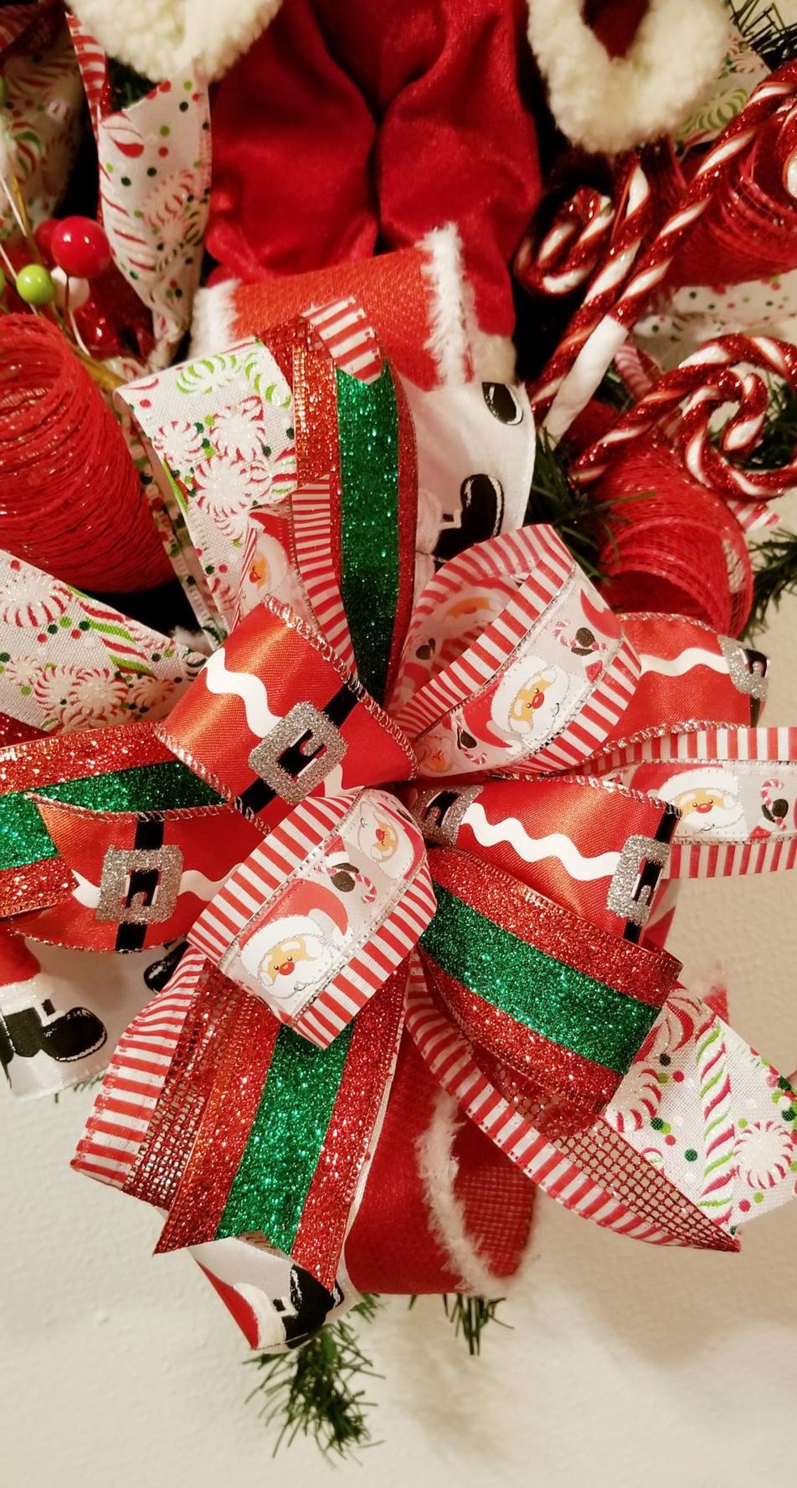 Santa Claus Swag, Christmas Swag, Santa Claus Wreath, Front Door Swag ...