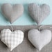 Pure Linen Hearts Fabric Wedding Anniversary Christmas Hearts Decor Set ...