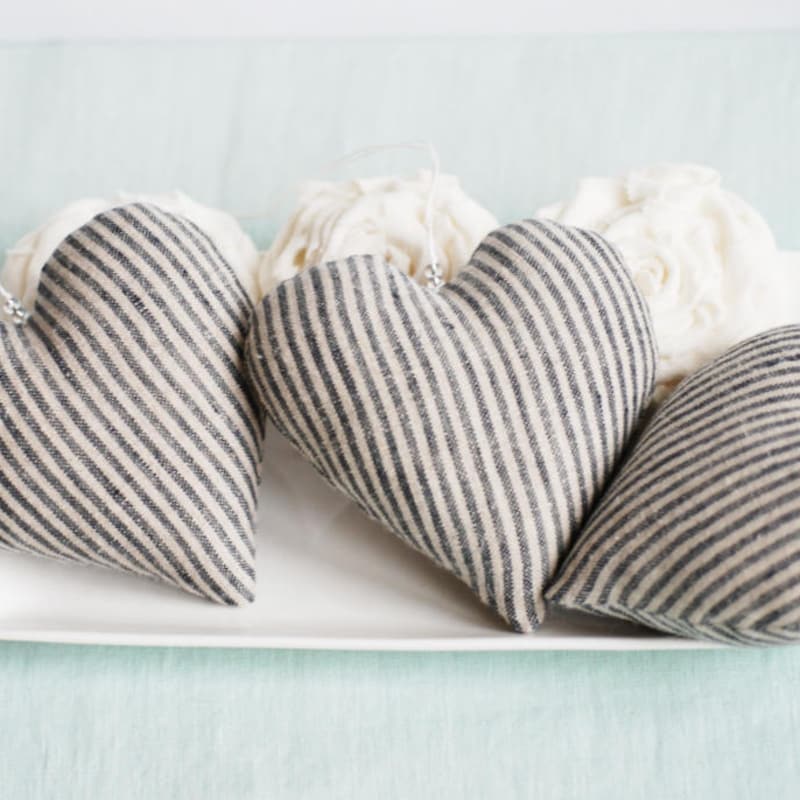 Linen Hearts - Etsy