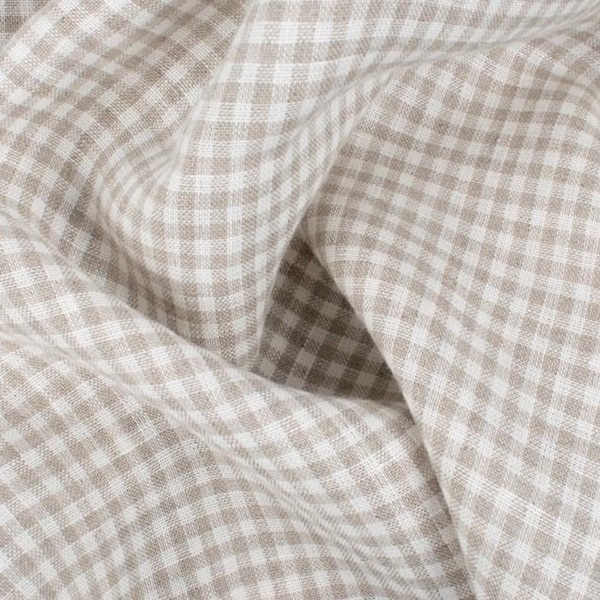 Checked Linen Fabric - Etsy