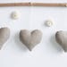 Pure Linen Hearts Fabric Wedding Anniversary Christmas Hearts Decor Set ...