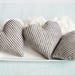 Pure Linen Hearts Fabric Wedding Anniversary Christmas Hearts Decor Set ...