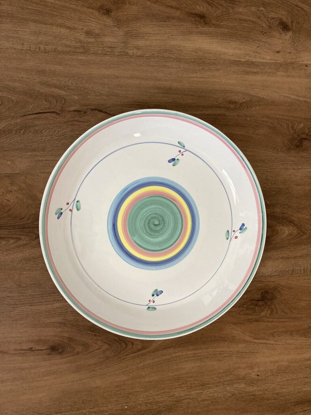 Caleca Carousel Majolica Bowl-large 17.25” Chiara- Rare/discontinued ...