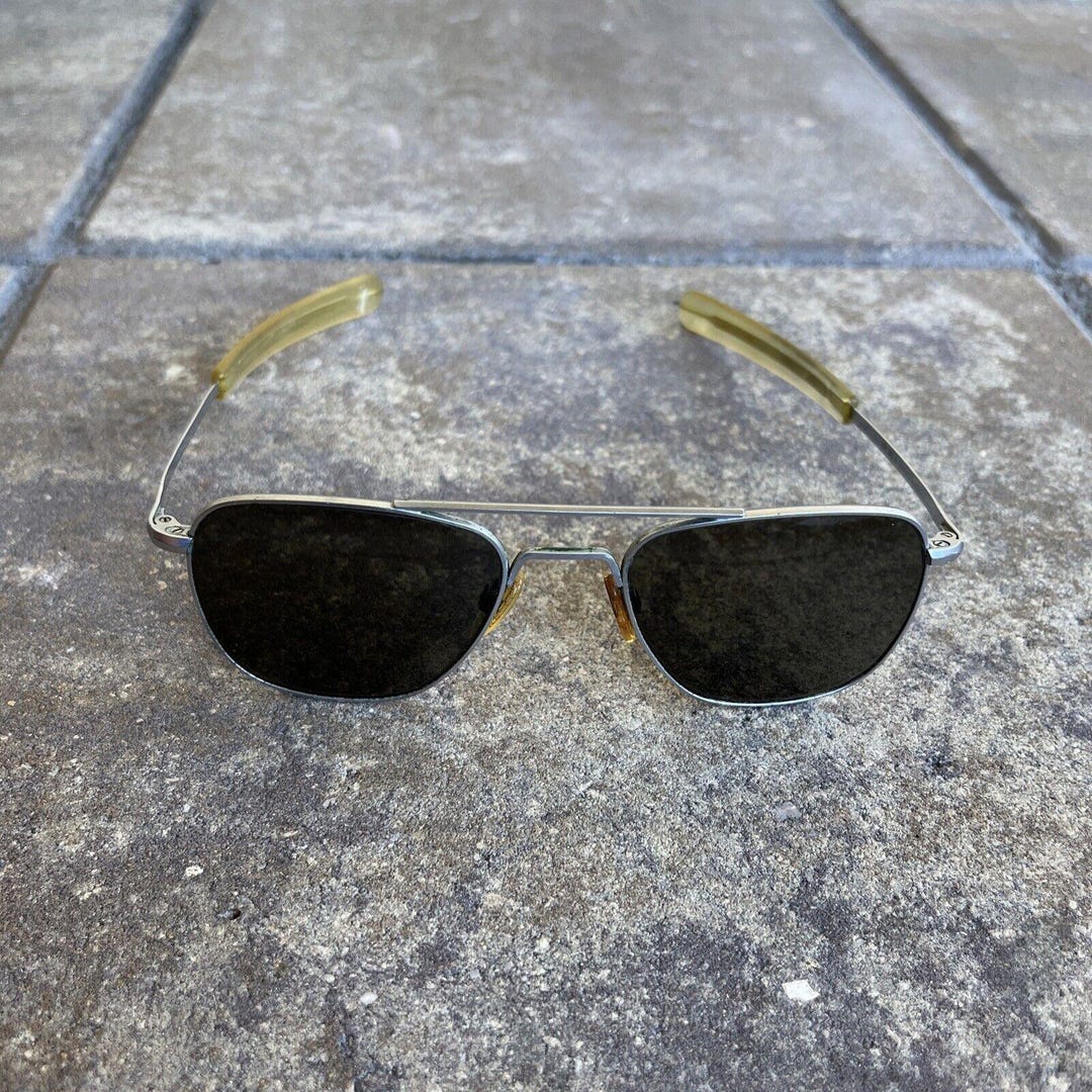 RANDOLPH Sunglasses 70s Vintage Aviators 5 1/5 O-silver Toned Metal ...