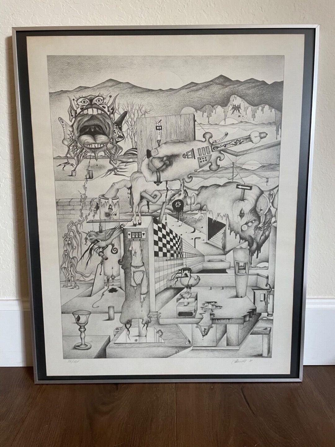 1970s Surrealism Graphite Print II Artist Signed & Numbered - Etsy