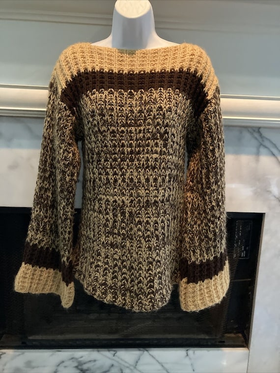 Italian Hand Knit Sweater 1960s-70s Mod vintage Womens La | Etsy