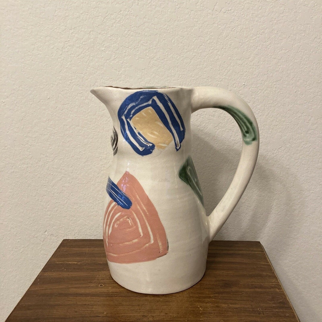 Postmodern Studio Pottery 1970s JOHN FRANTZ Large SGND Ewer Pitcher ...