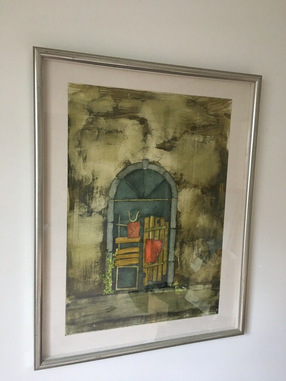 PAOLO RISSONE - RARE Original Modernist Abstract Painting-mixed ...