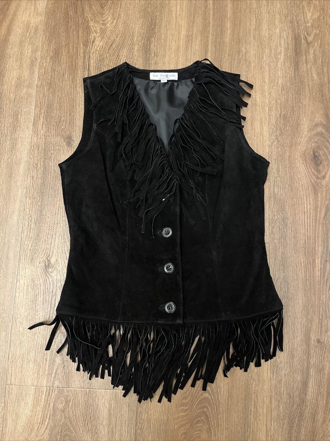 Fringed Suede Vest - Lew Magram Collection -sm-southwestern - Biker ...