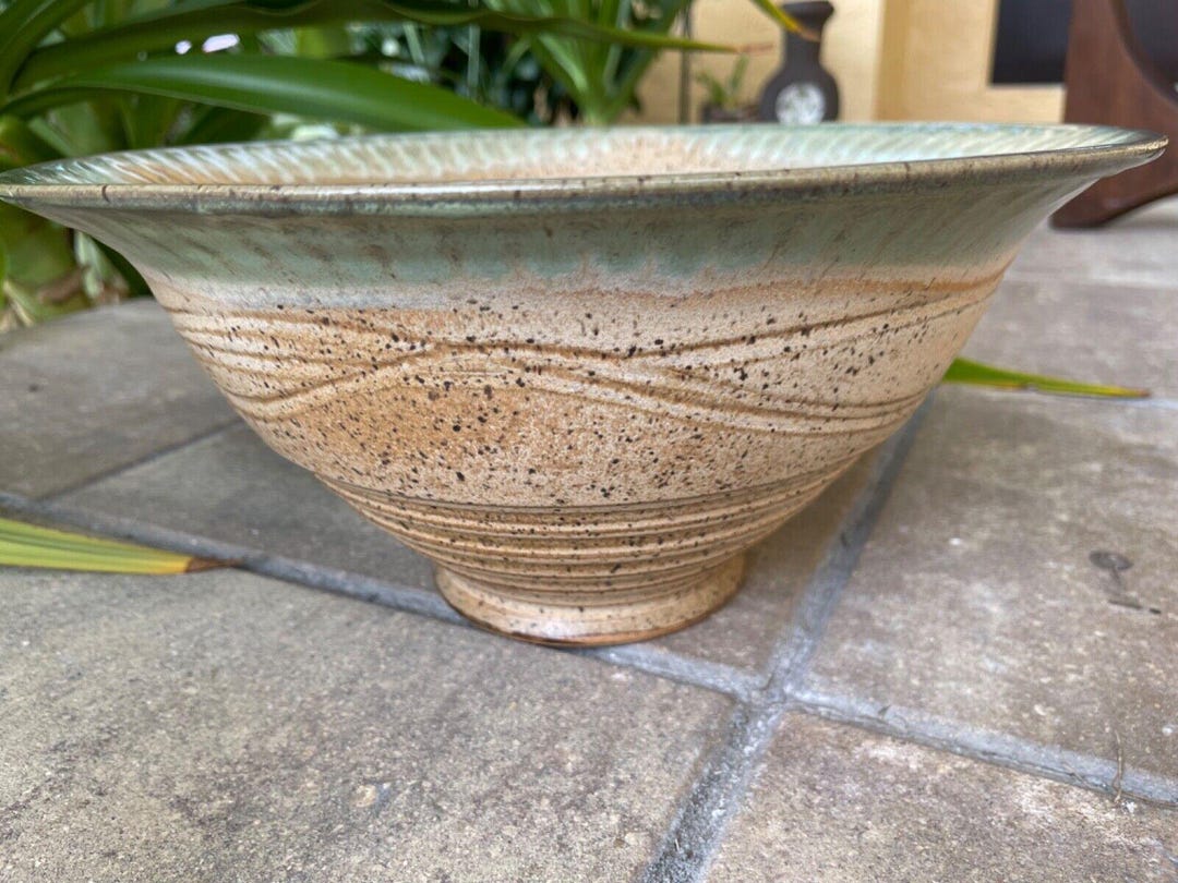 Howard Hartke Art Pottery Bowl LARGE Signed Stoneware UNIQUE Decorative ...