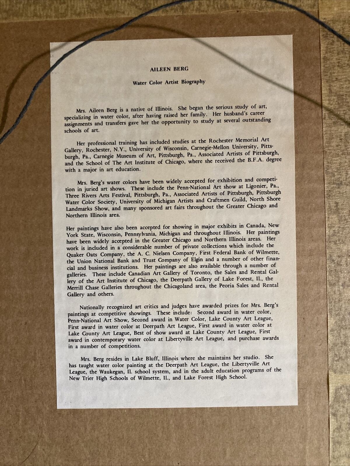 AILEEN Berg-original Mid Century Watercolor PNTG Beautiful - Etsy