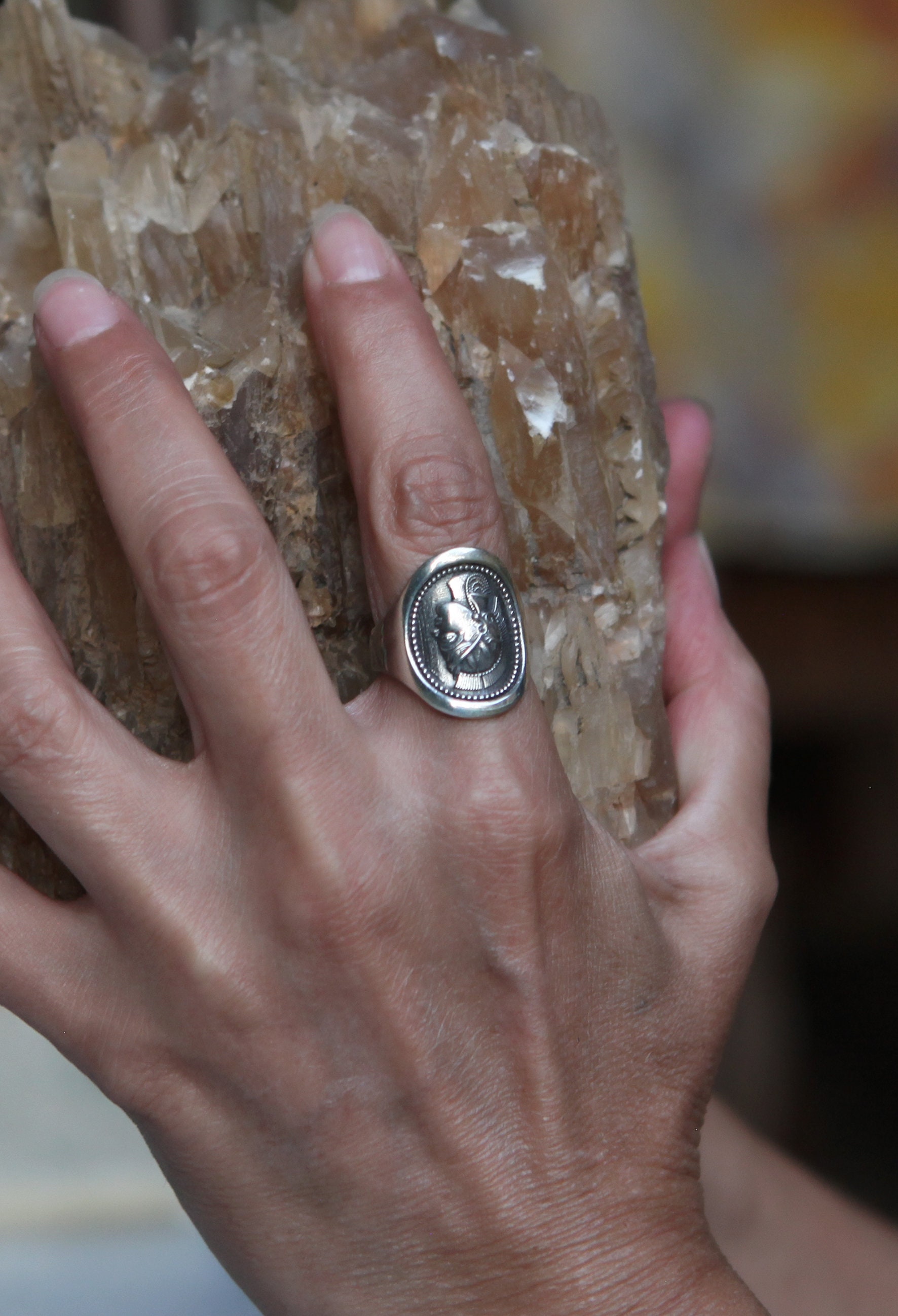 Greek God Ring Sterling Silver 925 Athena Handmade Ring - Etsy UK