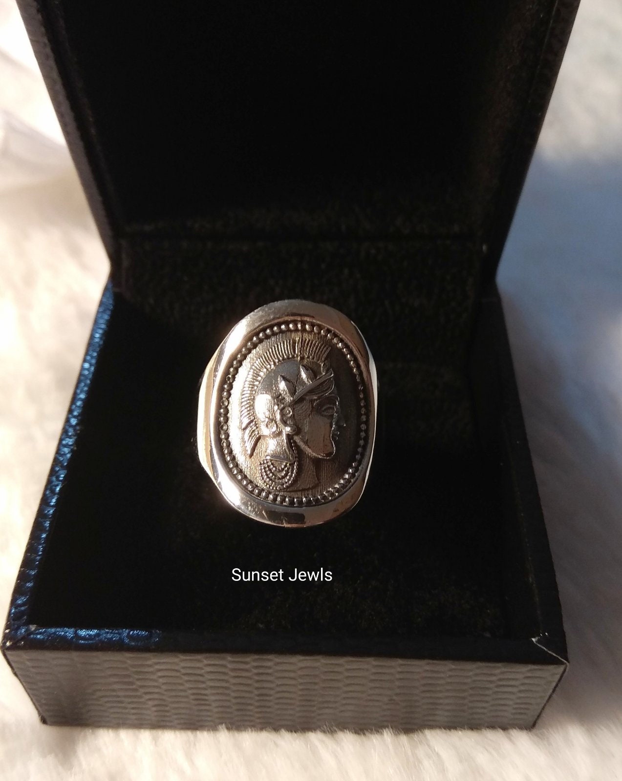 Greek God Ring Sterling Silver 925 Athena Handmade Ring - Etsy UK