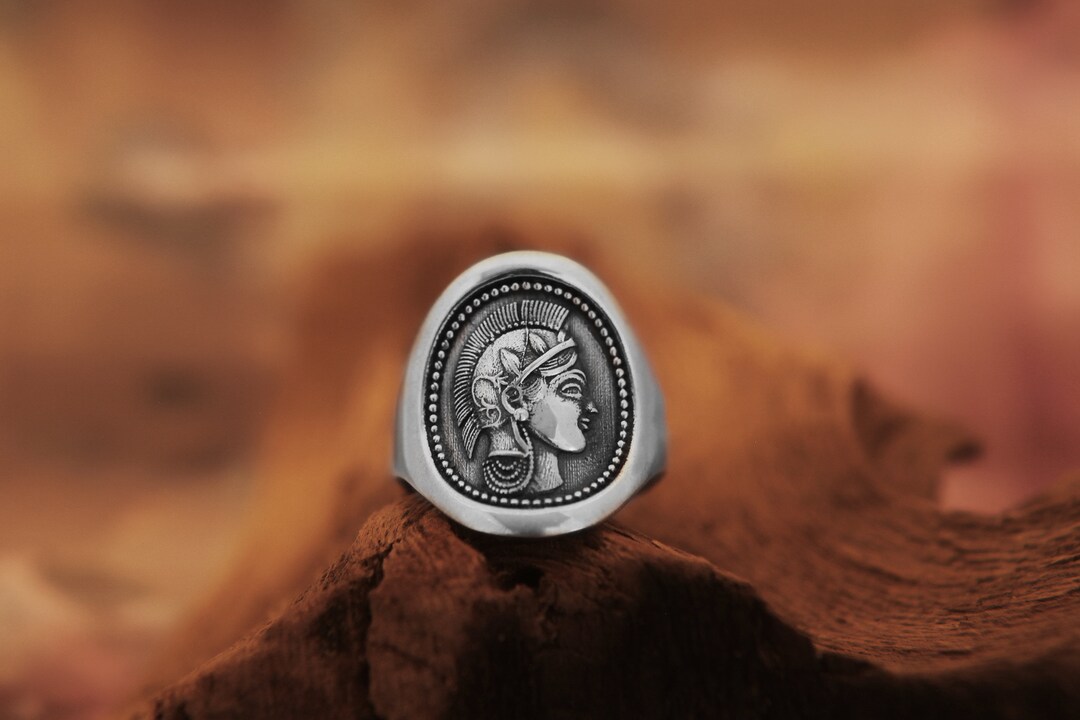Greek God Ring, Sterling Silver 925, Athena Handmade Ring, Silver Ring ...