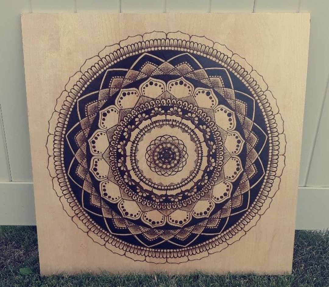 Mandala Wall Art One of a Kind Design Hand Burned by Mamamandala ...
