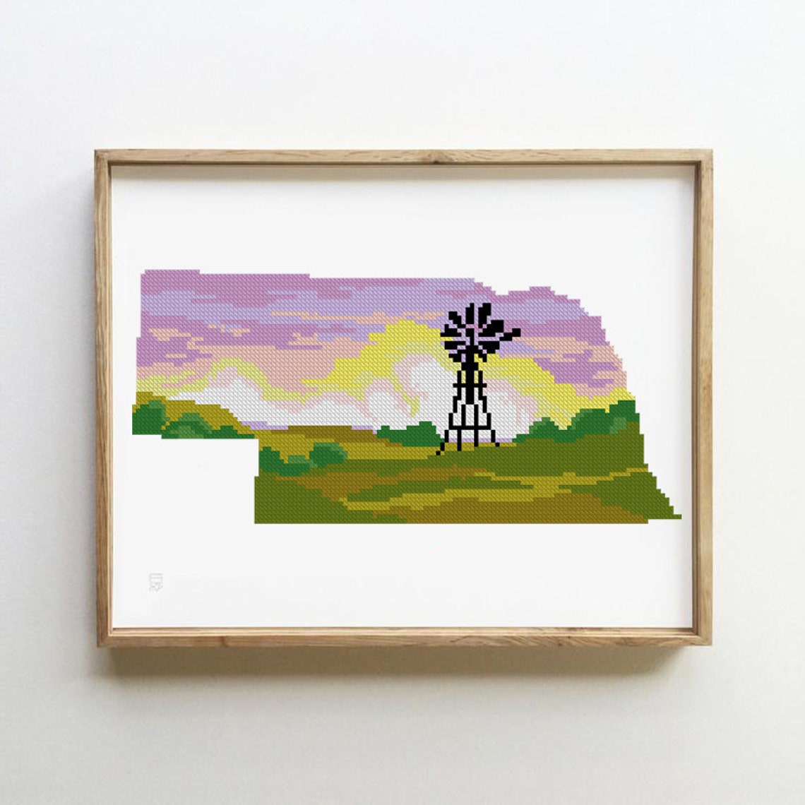 Nebraska State Counted Cross Stitch Pattern Skyline Landscape - Etsy