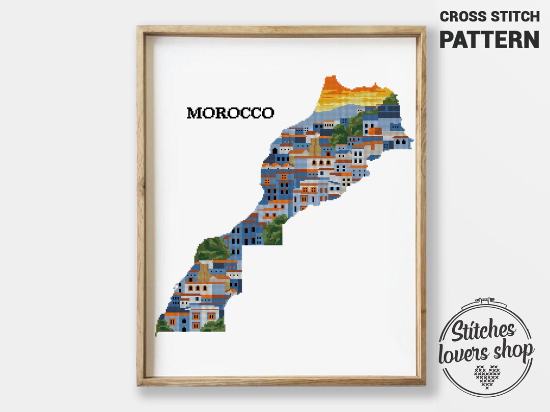 Morocco Cross Stitch Pattern Count Landscape Nature Xstitch DIY Chart ...