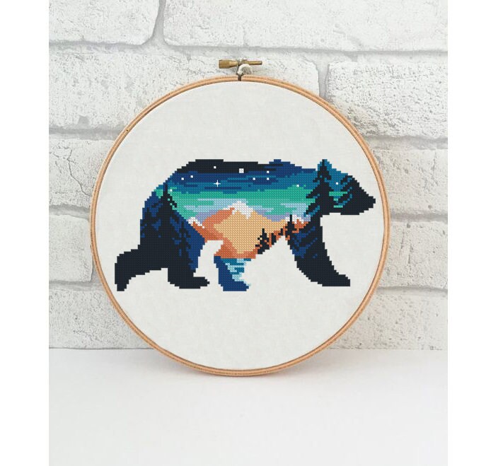 Animals Set Counted Cross Stitch Pattern Lynx Bear Wolf - Etsy Canada
