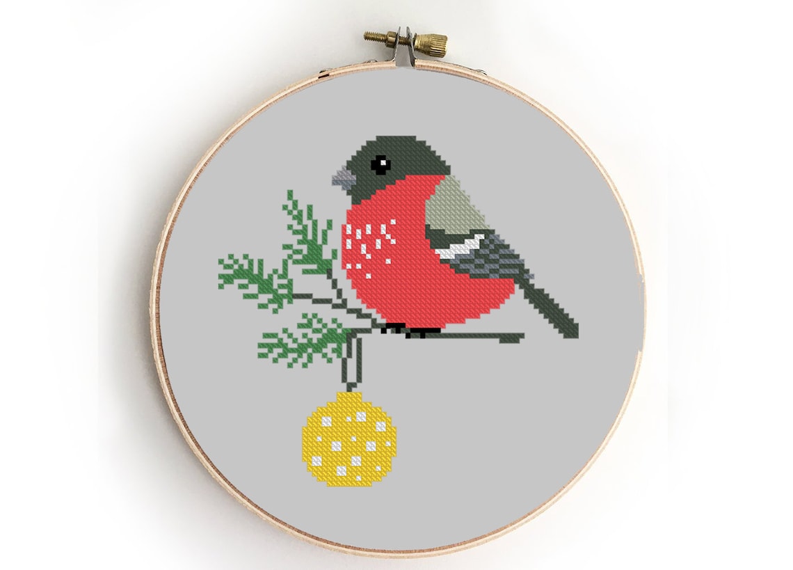 Christmas Bird Counted Cross Stitch Pattern Tree Cute Little - Etsy