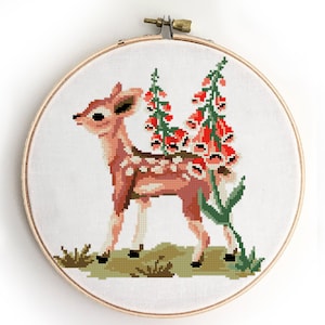 Set of 5 Animals Counted Cross Stitch Pattern Nursery Decor Forest Cute ...