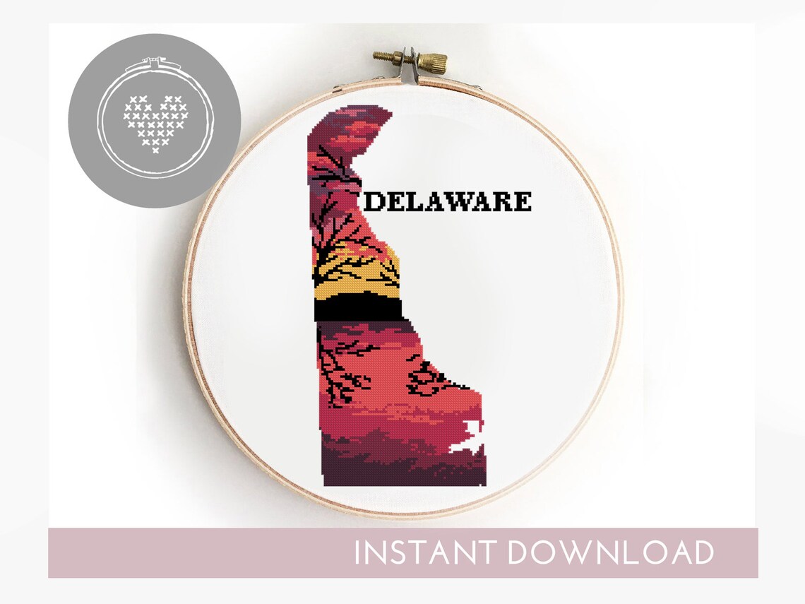 Delaware State Counted Cross Stitch Pattern Skyline Landscape - Etsy