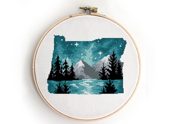 Oregon Cross Stitch Pattern Nature Xstitch Counted Chart - Etsy