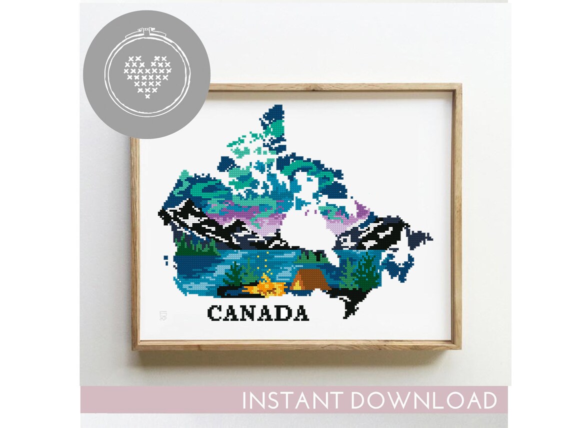 Canada Cross Stitch Pattern Counted Landscape Nature Xstitch - Etsy
